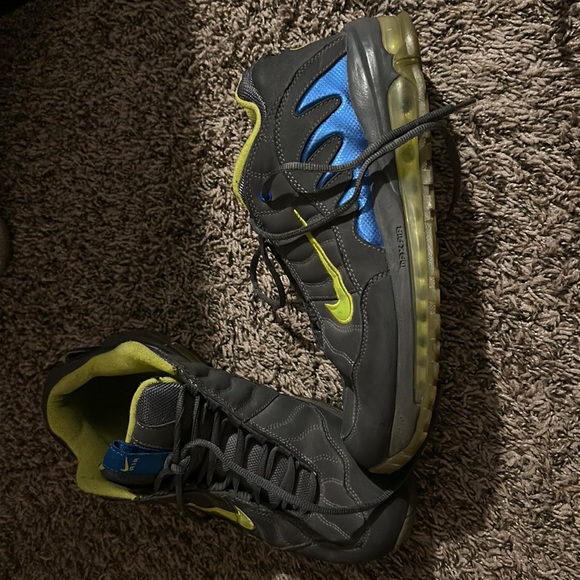Shoes | Nike Gray Neon And Blue Shoes | Poshmark